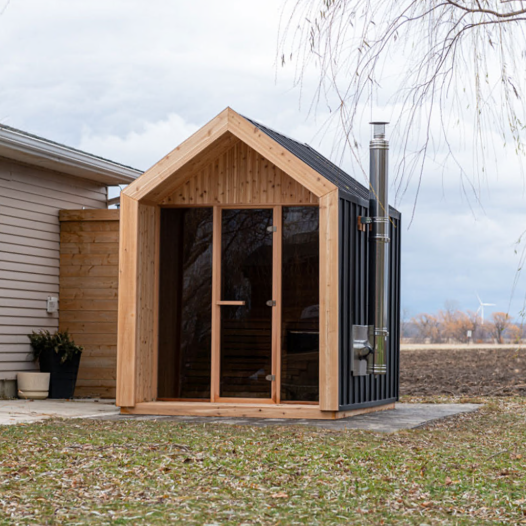 Leisurecraft Pure Cube Hudson Sauna Red Cedar Knotty Veranda 224 x 301 ...